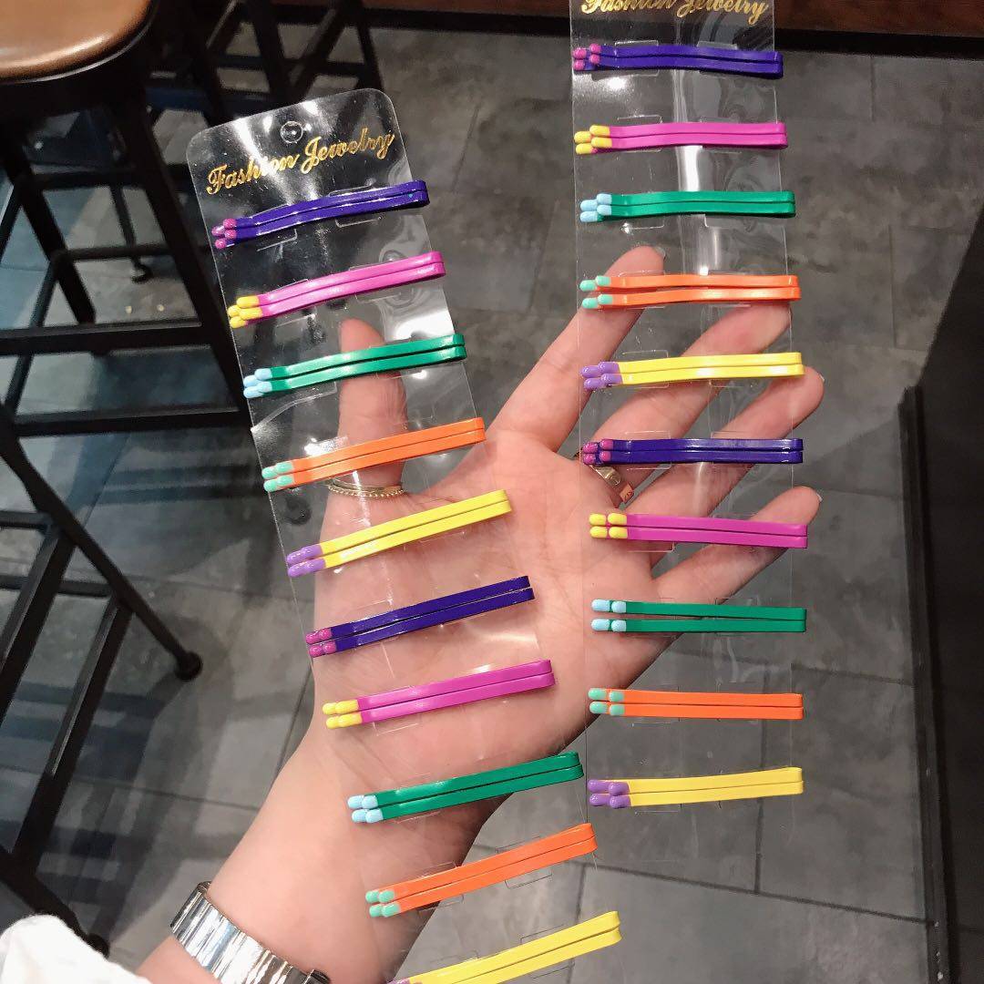 South Korea's Dongdaemun same style color dripping oil one-word clip ...