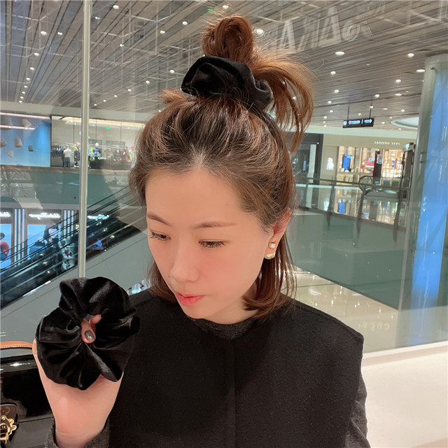 Dongdaemun's same style velvet pleated large intestine hair rope ins ...