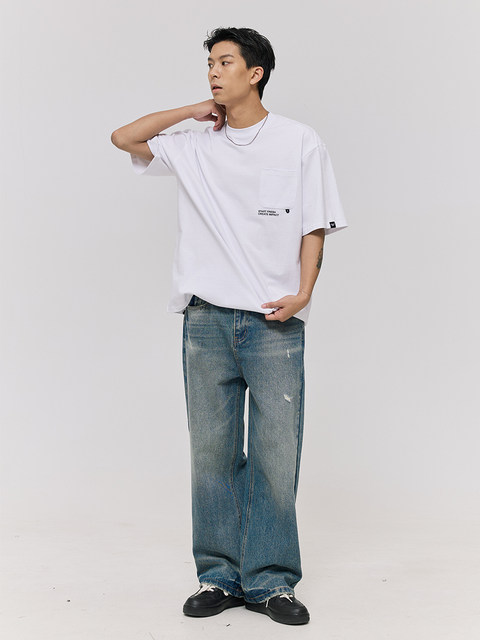 VMCL multifunctional rope buckle pocket loose shoulder base pure cotton ...