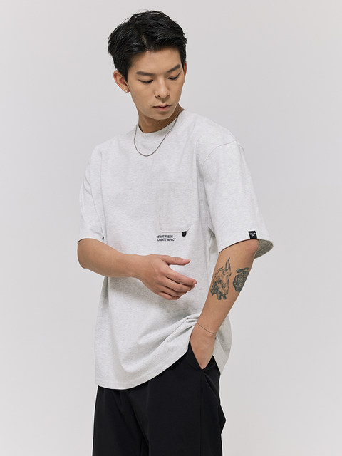 VMCL multifunctional rope buckle pocket loose shoulder base pure cotton ...