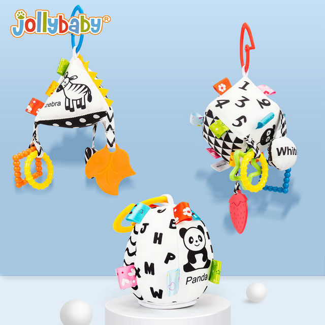 Jollybaby baby black and white geometric shape stroller pendant bedside ...