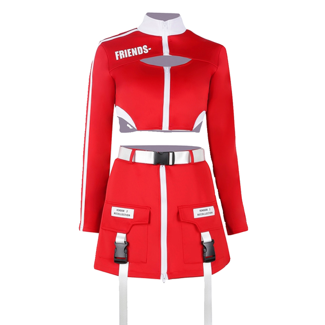 Women's group costumes red hip-hop hip-hop costumes Korean dance girl ...