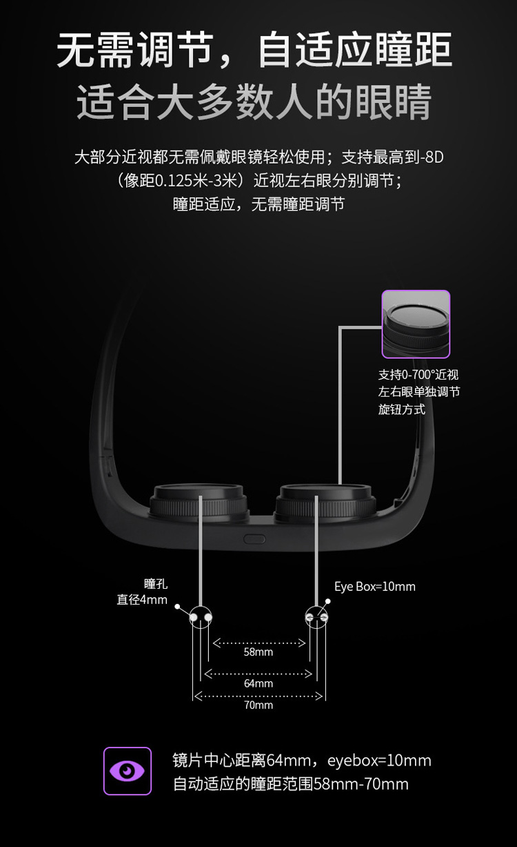 Qianhuan Magic Mirror Giant Screen Technology Glasses AIO8pro Smart All-in-One 3D Stereo Gaming ...