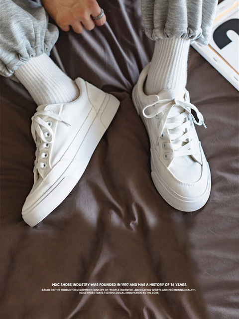 2024 new men's shoe tide shoe canvas shoes men's low -top Korean ...