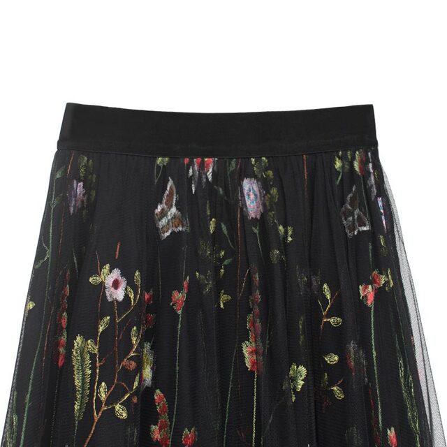 Niche design foreign style embroidered long gauze skirt female 2024 ...