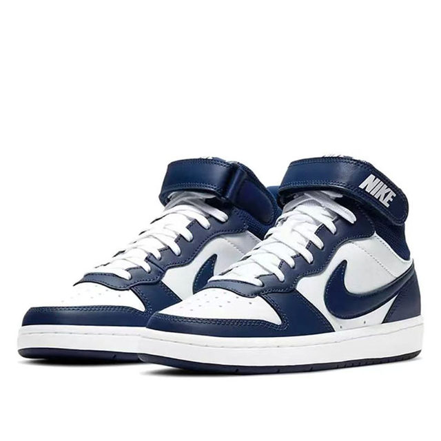 #Nike Nike Court Borough Mid 2 Obsidian GS Blue and White CD7782-107