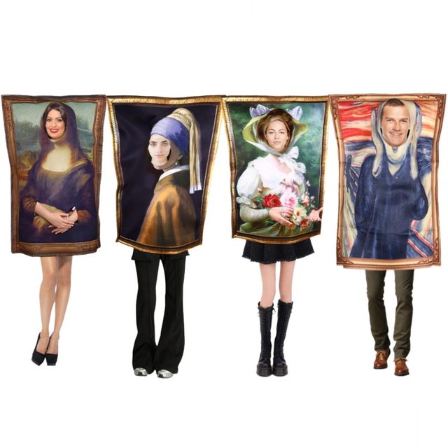 Halloween Costume Adult Mural Mona Lisa Cosplay Costume Hot Dog Burger ...