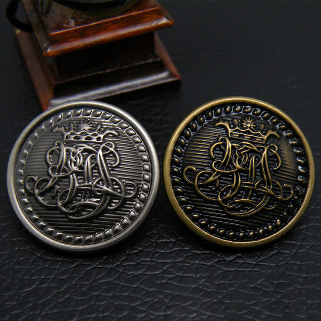 High -end metal button button specialty retro style men's women's coat ...