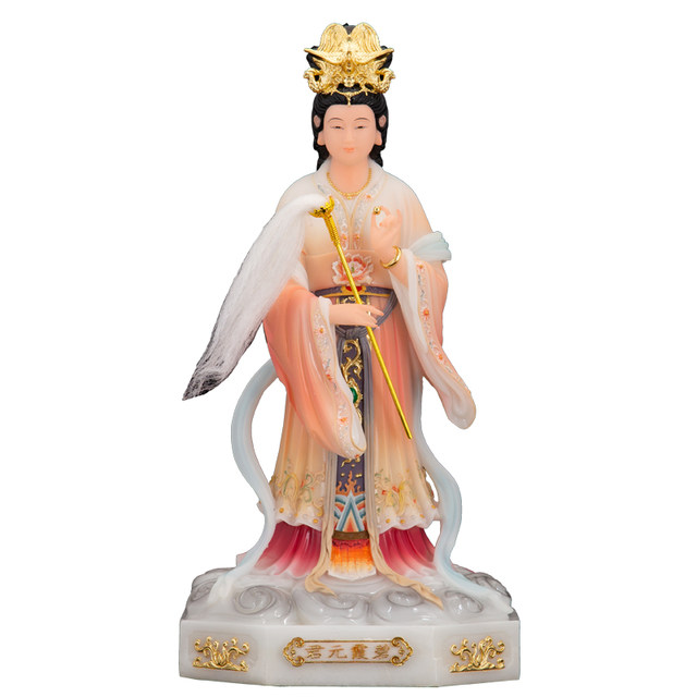Standing Bixia Yuanjun Goddess Statue Resin White Marble Dongyue ...