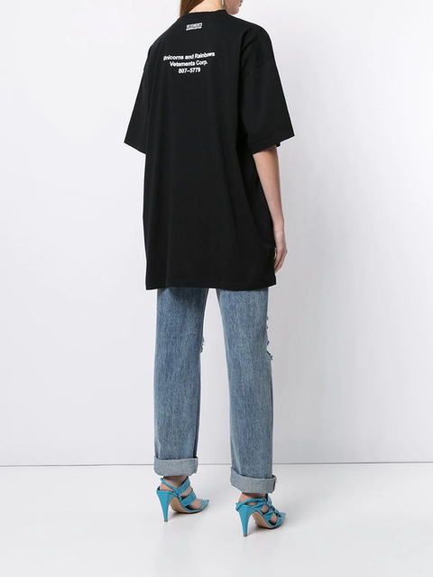 Spot Vetements Rainbow Consortium Star Long Bar Round Neck Loose Short ...