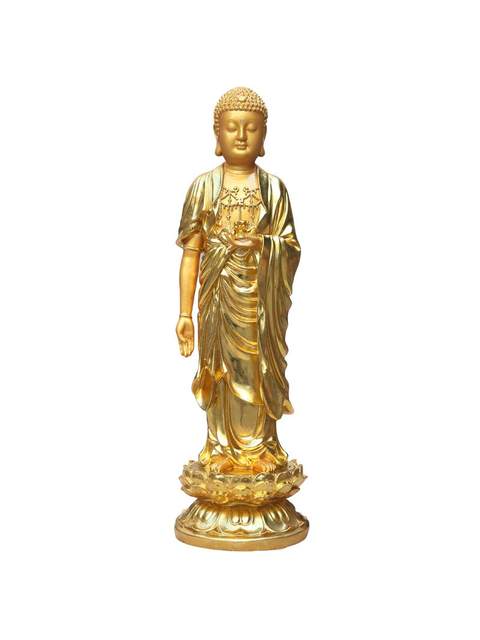 Consecrate the temple full gold station Amitabha Buddha statue standing ...