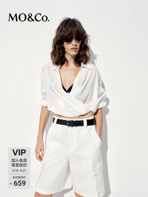 Moco Shirt Top 2025 Summer New Product, Lapel V-Neck Overlapping ...