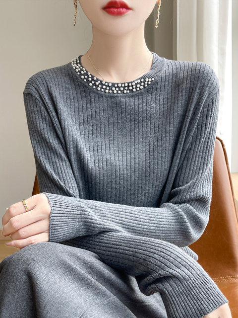 24 spring and autumn new worsted wool sweater long-sleeved women's ...