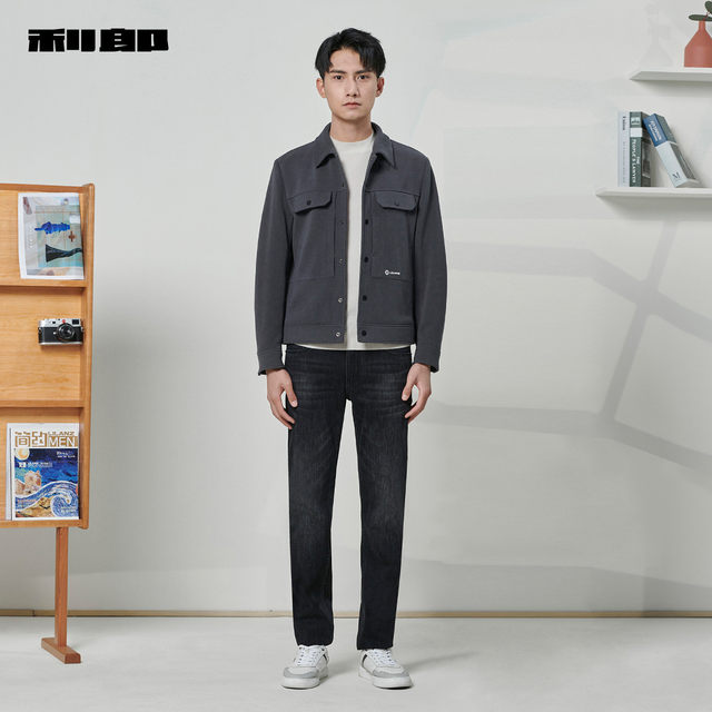 Lilanz Official Short Jacket Men's Casual Lapel Embroidered Flap 2024 ...