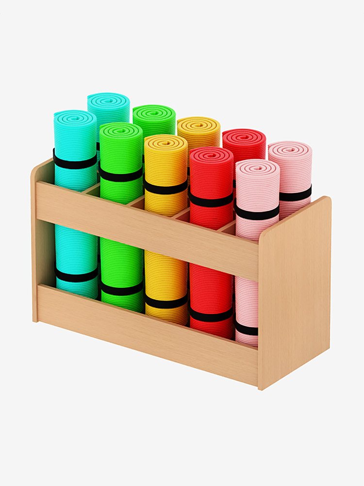 Wooden Yoga Mat Storage Rack - Modern Minimalist
