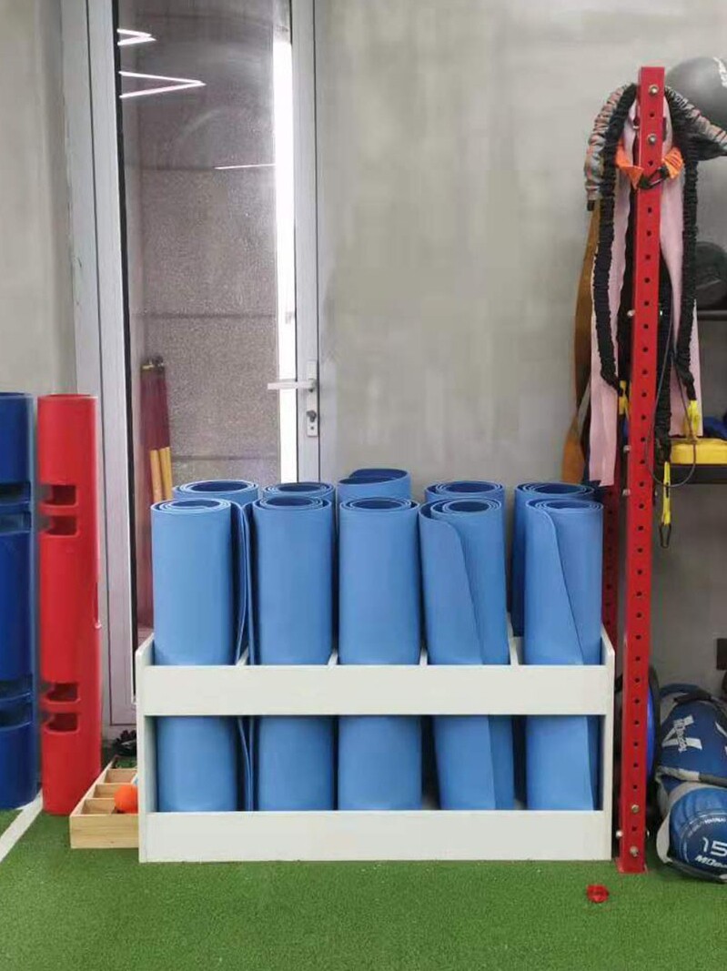 Wooden Yoga Mat Storage Rack - Modern Minimalist