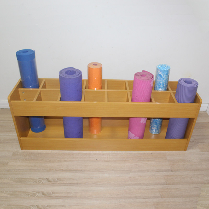 Wooden Yoga Mat Storage Rack - Modern Minimalist