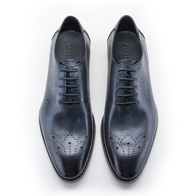 New British formal top layer cowhide shoes for young round-toe men's ...