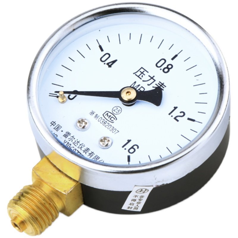 Leerda Y60 Radial Pressure Gauge - 0-1.6mpa for Water, Air, Oil, Vacuum, and Air Conditioning