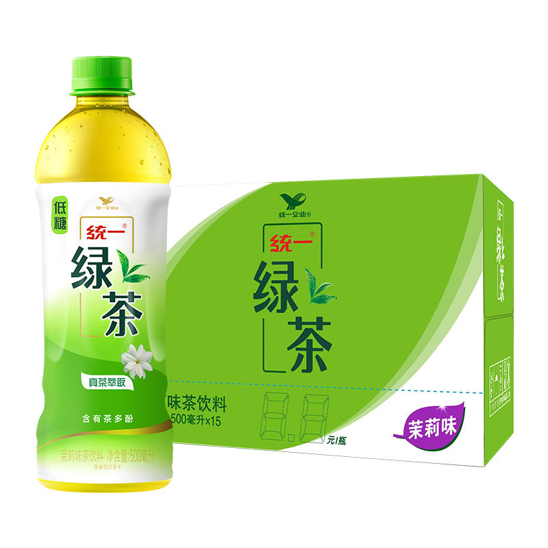 Uni-President Green Tea Low Sugar 500ml*15 Bottles of Tea Drinks Full ...