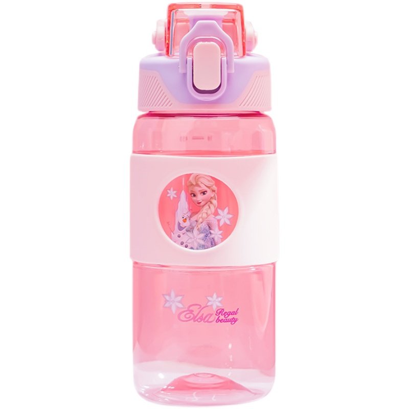 Disney Princess Elsa Water Bottle - 450ml Plastic Drinking Cup for Girls