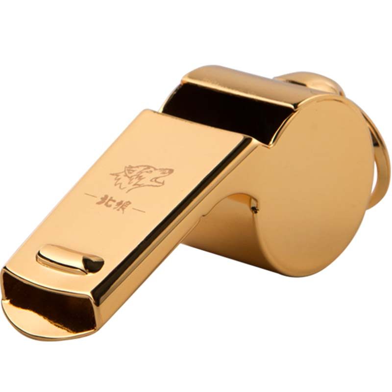 Northern Wolf Long Mouth Whistle - Pure Copper, Gold Plated, 130+db