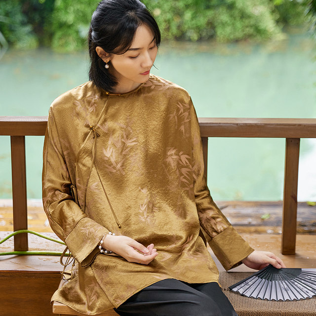 Autumn new Chinese style retro-improved Chinese style wrinkled printed ...