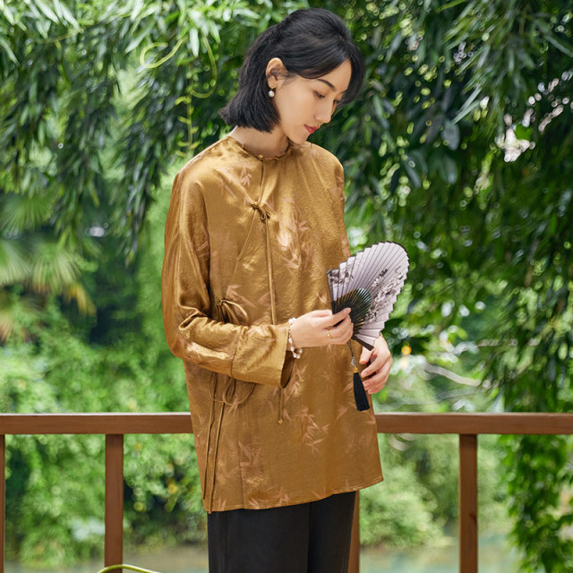Autumn new Chinese style retro-improved Chinese style wrinkled printed ...
