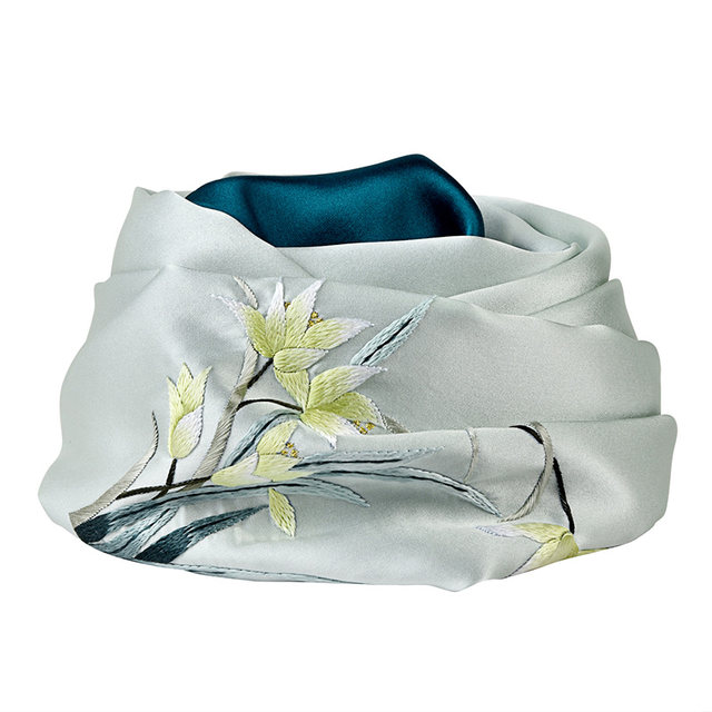 Chengdu characteristic Shu embroidery hand-embroidered orchid double ...