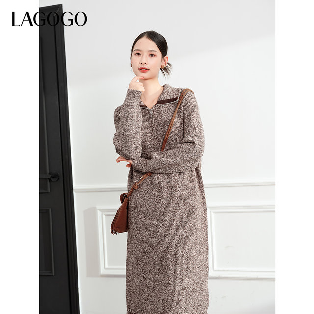 LAGOGO Lagugu Knitted Skirt Women's 2024 Winter New Gentle Temperament ...