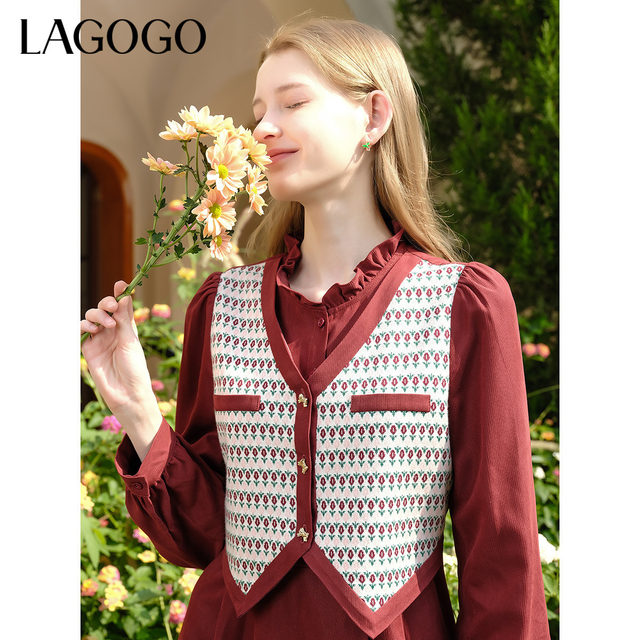 Lagogo Lagugu temperament Hepburn retro dress women's 2024 spring and ...