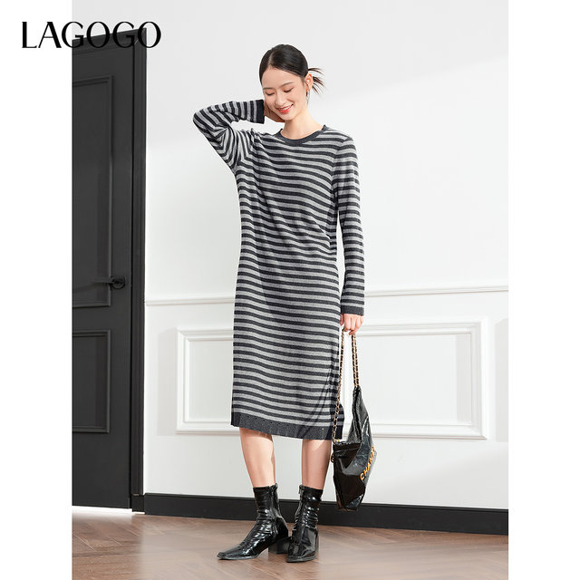 LAGOGO Lagugu temperament knitted skirt women's 2024 winter new ...