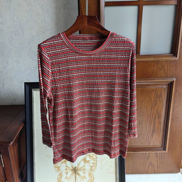 Colored pure silk silk puff silk mulberry silk round neck 7-point ...