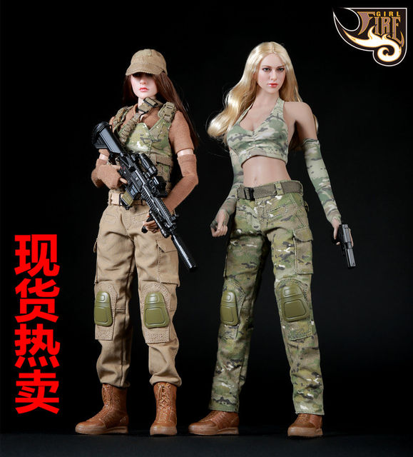 1/6 Tactical female gunner fire series camouflage uniform military ...