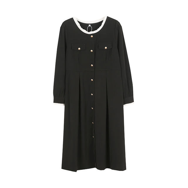 French dress 2024 Autumn new 220Jin [Jin is equal to 0.5 kg] Fat mm large size waist temperament ...
