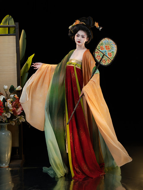 Shanchi Hanfu embroidered Tang style slim chest-length skirt big sleeve ...