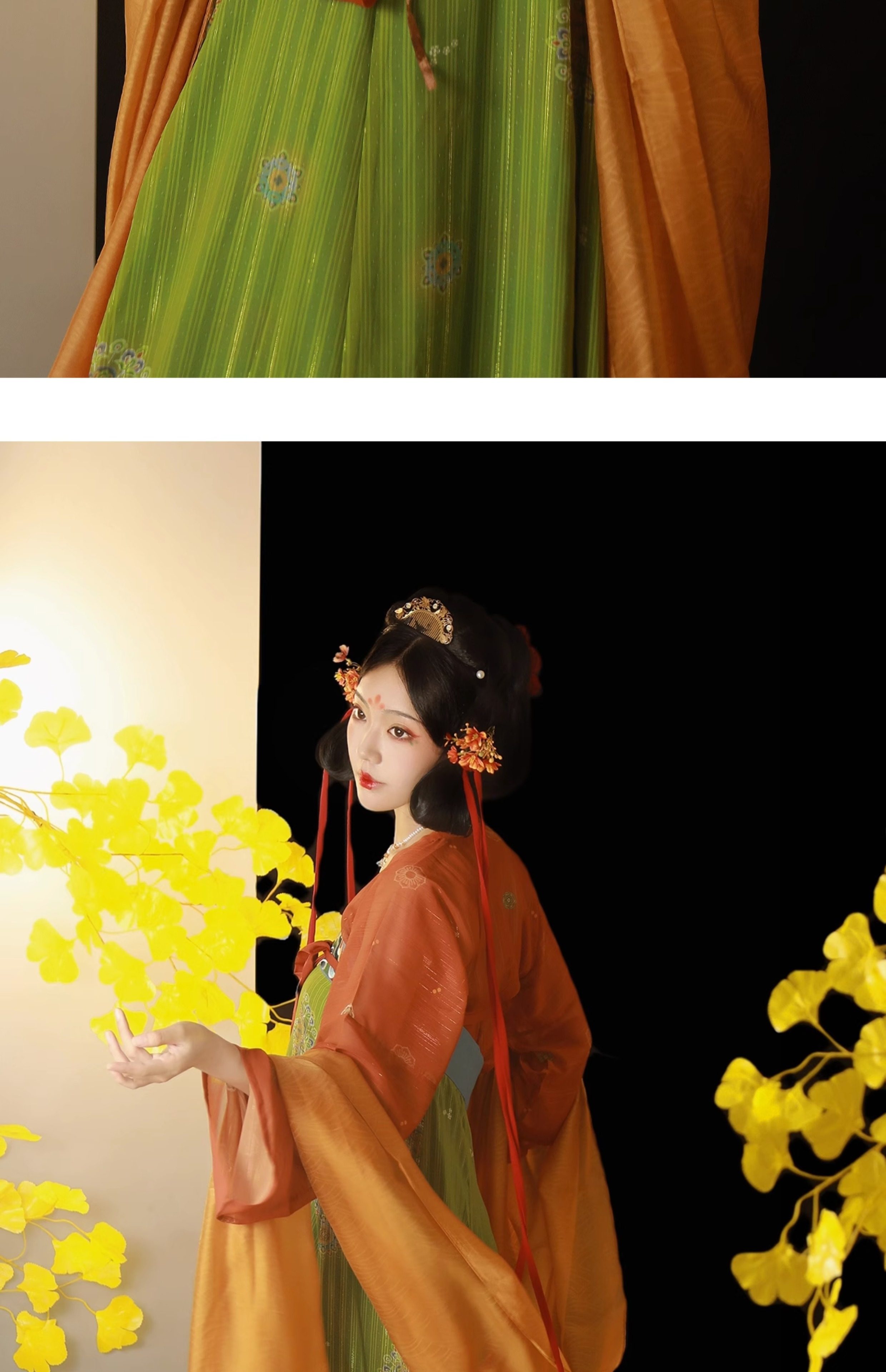 Shanchi hanfu 오리지널 슬림 가슴 길이 찢어진 스커트 탑 셔츠 재고 있음 | 산치 한푸 | 찢어진 치마 | 셔츠