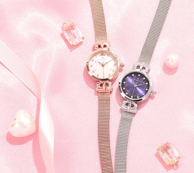 OST Disney Princess Watch Women's Metal Belt Diamond Cartoon Watch New ...