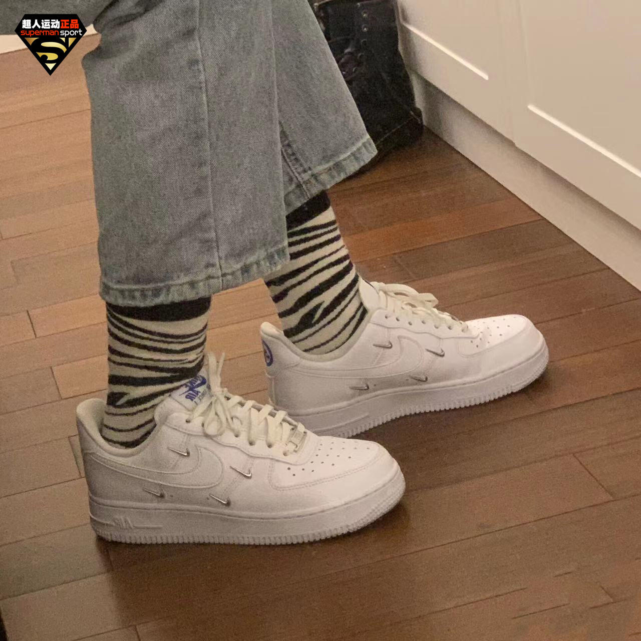 Nike Air Force1 AF1 双钩 四钩纯白蓝空军板鞋CT1990-CT1989-100-淘宝网