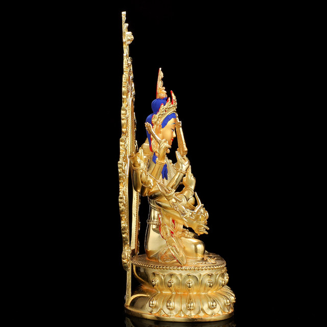 Zhunti Buddha Mother Statue Brass Fully Gilded Home Worship 9-inch ...