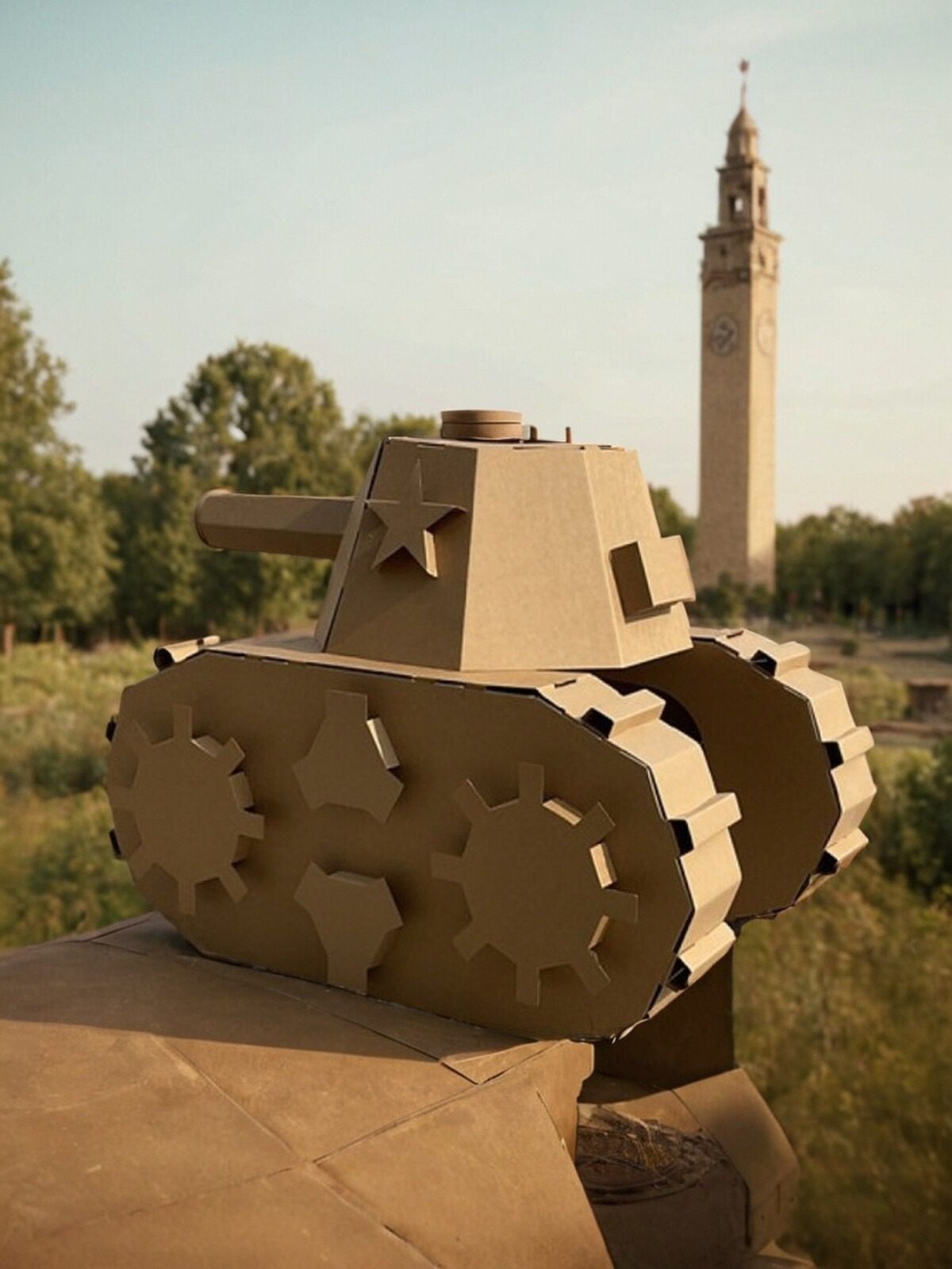 Children's Tank Model Cardboard Assembled Paper Shell Handmade DIY Boy ...