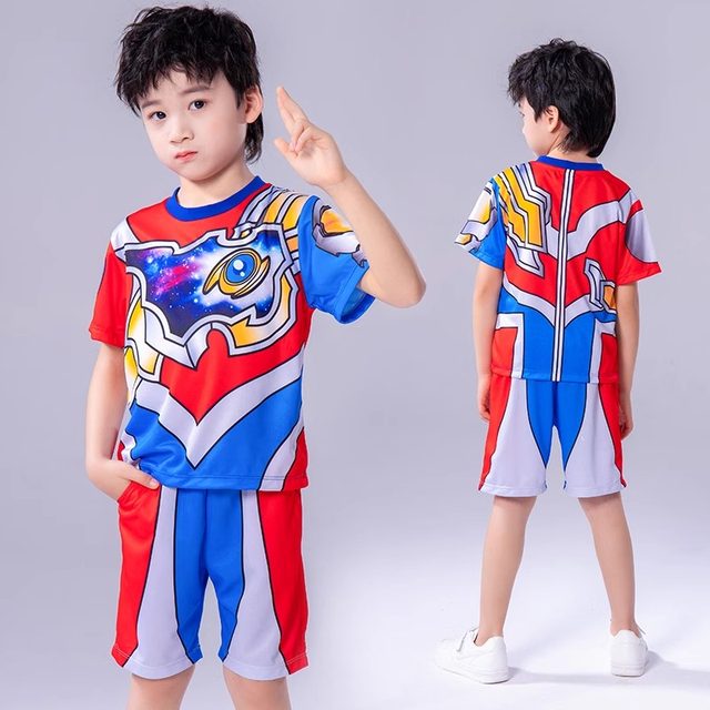 Genuine Ultraman Clothes Boys Summer Children's Suit Zero Boy Glowing ...