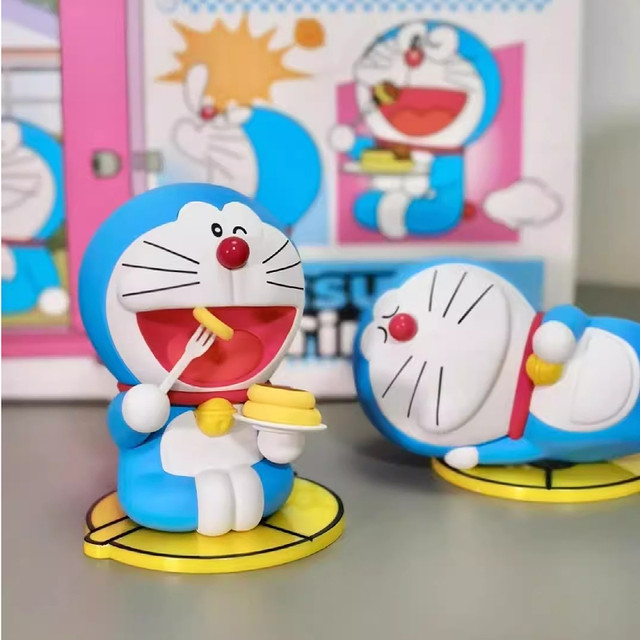 Genuine Doraemon Leisure Time Series Blind Box Figure Jingle Cat Blue ...