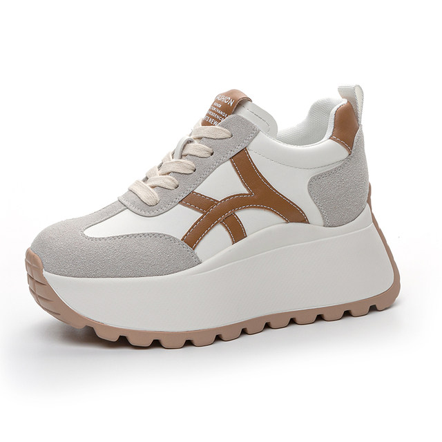 Inner height-increasing women's shoes 2024 autumn new thick-soled ...