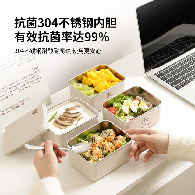 Insulated lunch box for office workers, microwave-heatable multi-layer ...