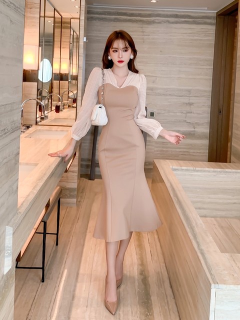 Celebrity light and mature style age-reducing fishtail dress 2024 new ...