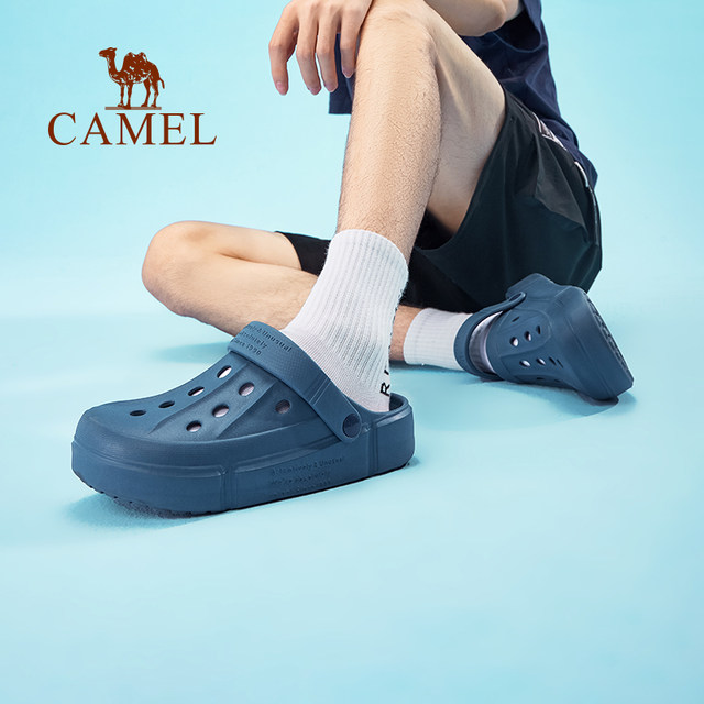 Camel men's shoes Crocs 2024 new men's summer non-slip toe slippers ...