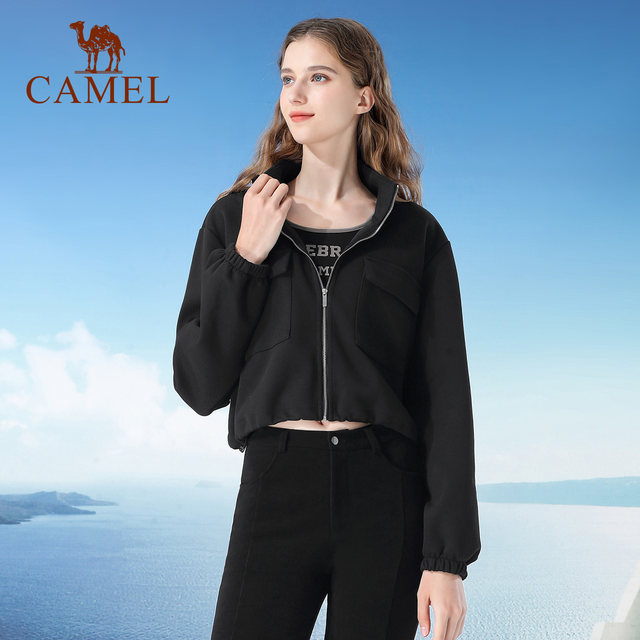 Camel Short Women's Jacket 2024 Autumn New Stand Collar Windproof ...