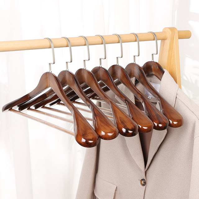 Widened solid wood clothes hanger bedroom cloakroom men's home hanging ...