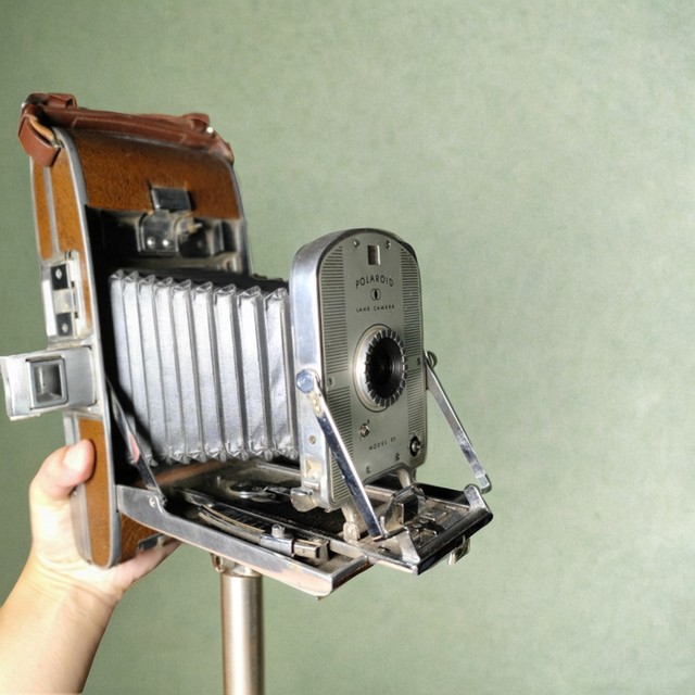 1950s antique camera American Polaroid leather cavity camera 95b ...
